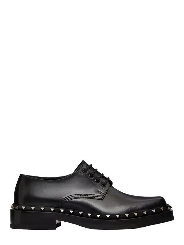 Valentino Garavani Rockstud Leather Derby Shoes - Black