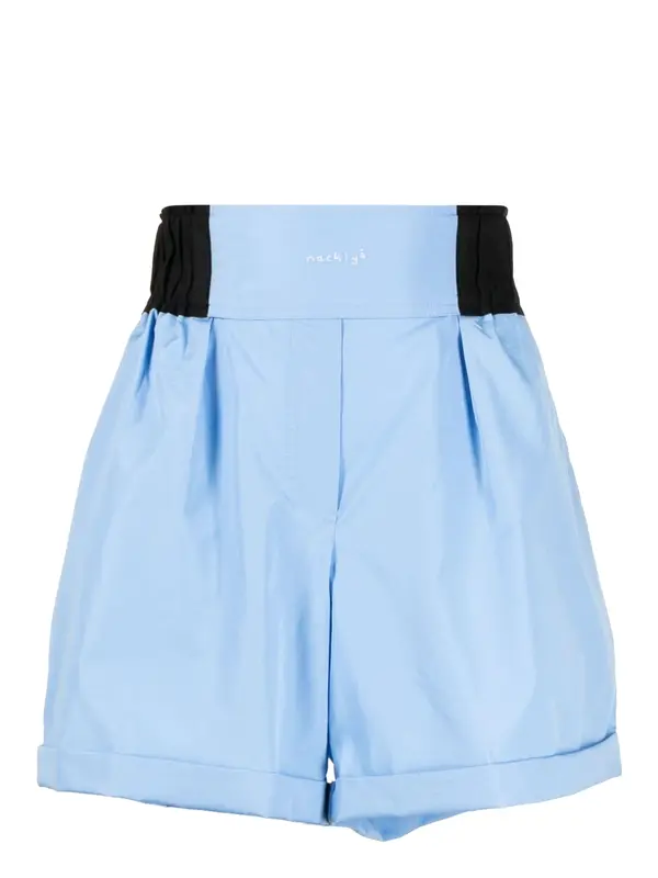 NACKIYE Logo-print Cotton Shorts - Blue