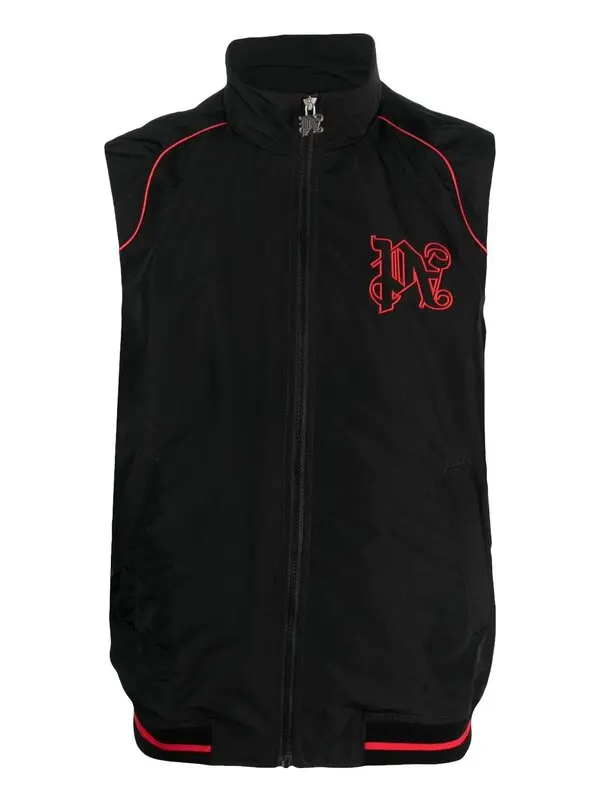 Palm Angels Paddock Logo-embroidered Vest - Black