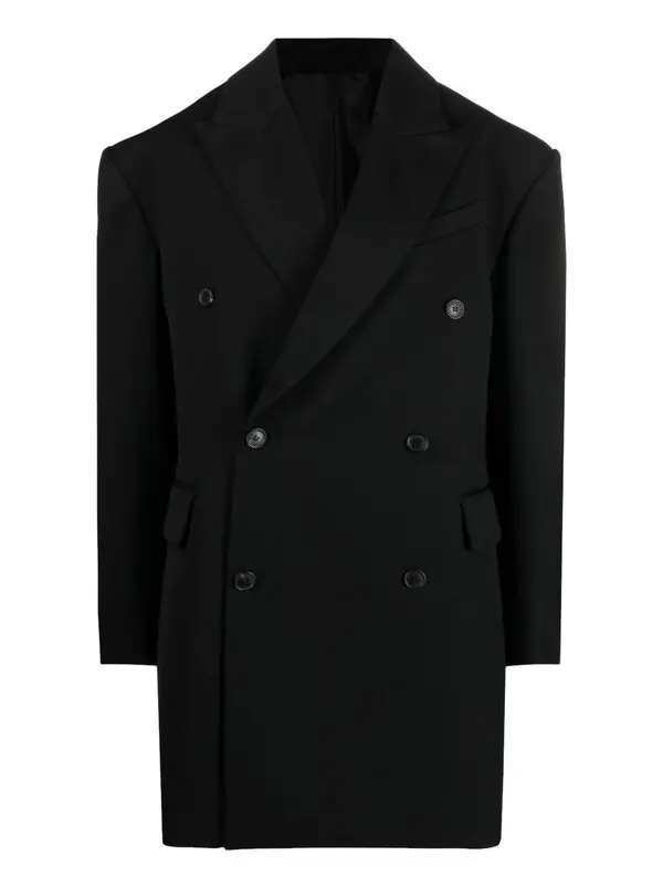 Wardrobe.NYC Oversized Double-breasted Wool Coat - Black