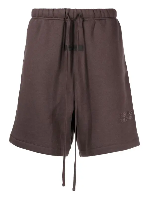 Fear Of God Logo-patch Track Shorts - Brown