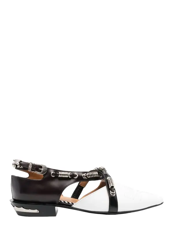 Toga Panelled Leather Ballerinas - White