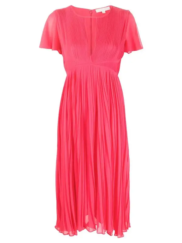 Michael Kors Pleated Midi Dress - Pink