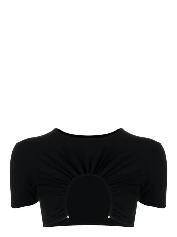 Christopher Esber Cut-out Cropped T-shirt - Black
