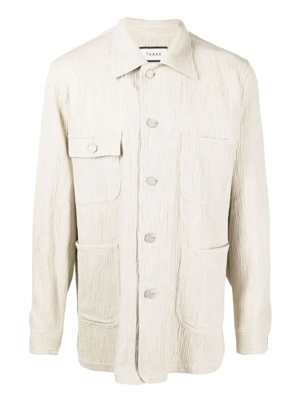 TAAKK Textured-effect Shirt Jacket - Neutrals