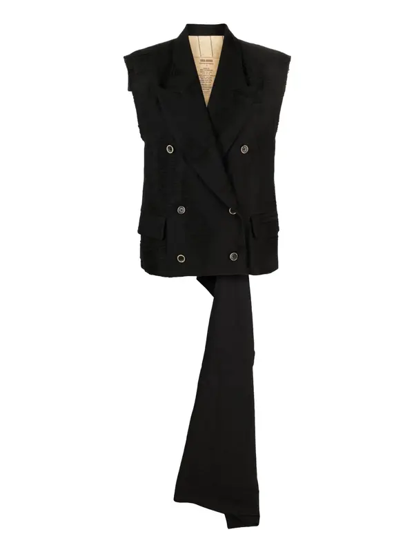 UMA WANG Deconstructed Double-breasted Waistcoat - Black