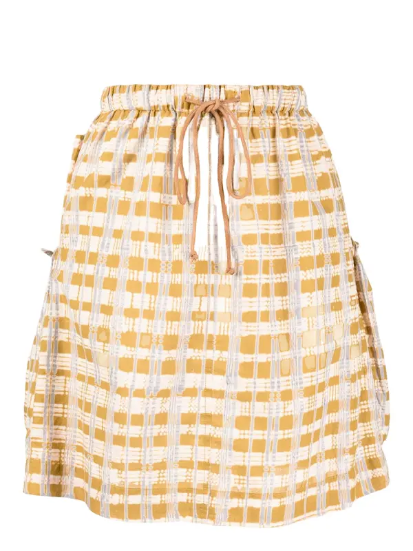 STORY MFG. Check-print Skirt - Brown