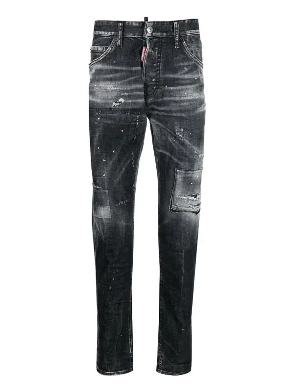 Dsquared2 1964 Distressed Slim-cut Jeans - Black