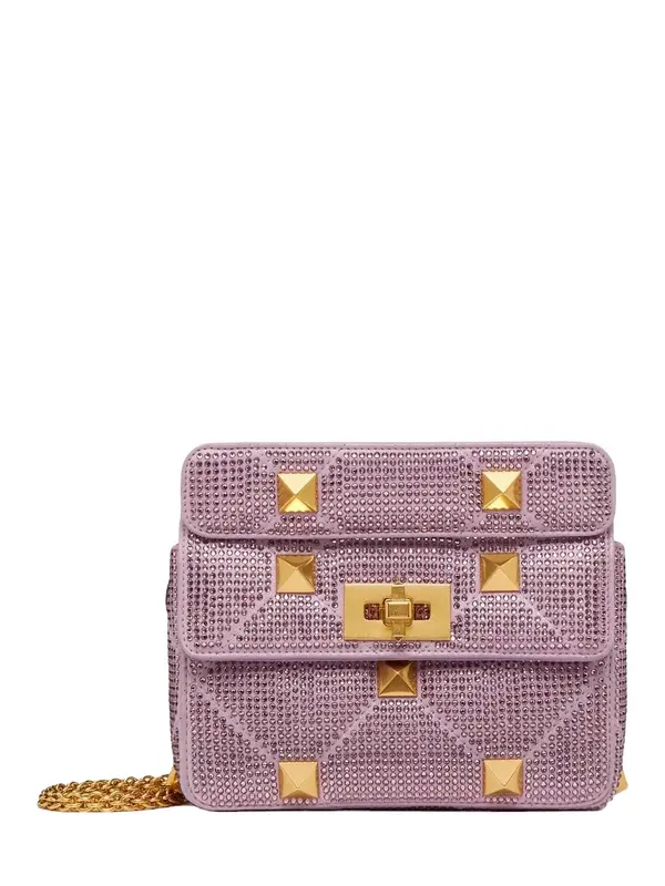 Valentino Garavani Small Roman Stud Embellished Shoulder Bag - Purple