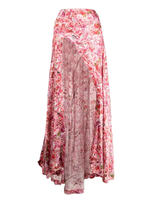 Natasha Zinko Tulip-print Maxi Skirt - Pink