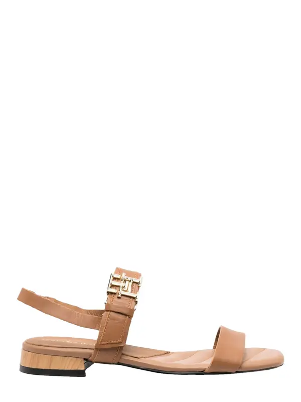Tommy Hilfiger Logo-buckle Leather Sandals - Brown