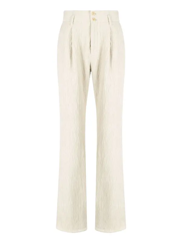 TAAKK Textured Straight-leg Trousers - Neutrals
