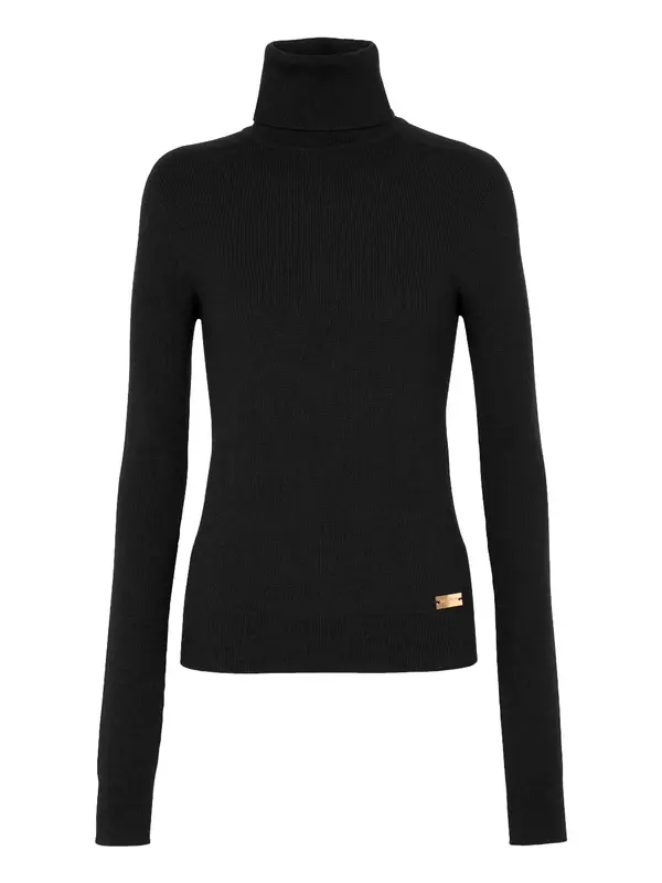 Balmain Logo-plaque Wool Jumper - Black
