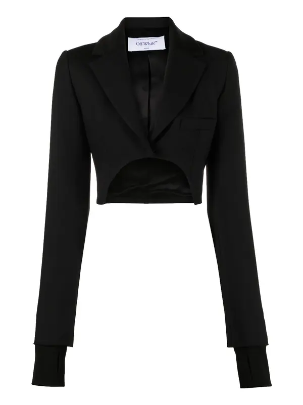 Off-White Cropped Blazer - Black