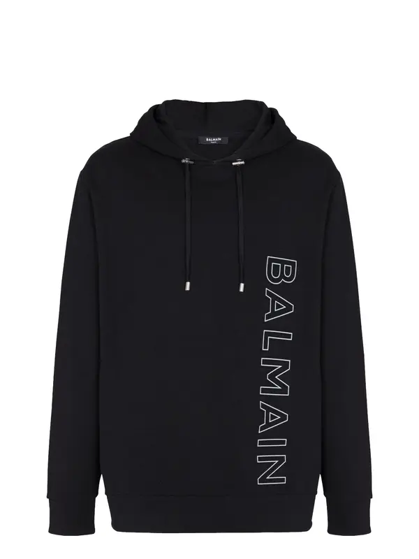 Balmain Logo-print Hoodie Sweater - Black