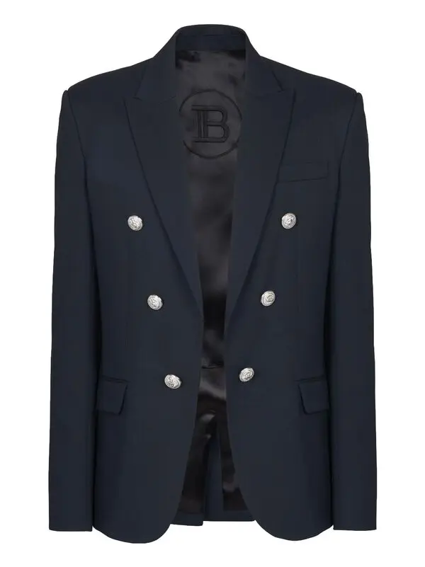Balmain Button-detailed Wool Blazer - Blue