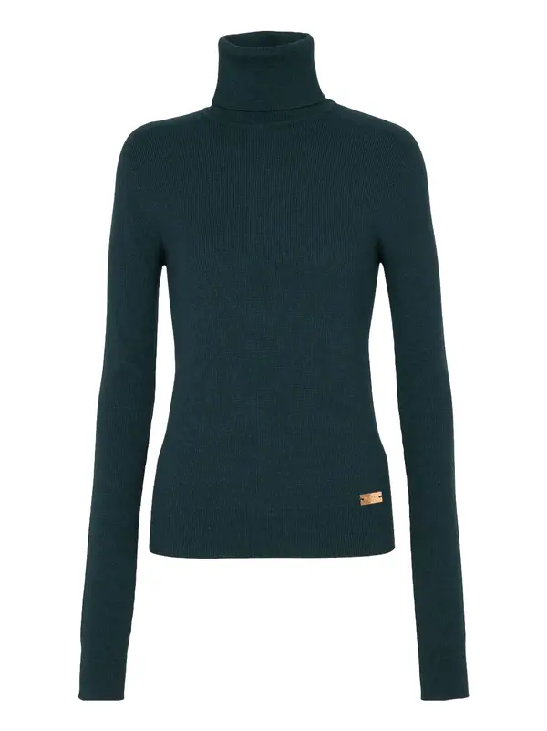 Balmain Logo-plaque Wool Jumper - Green