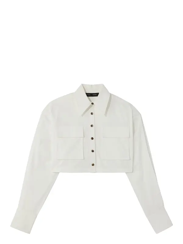 Proenza Schouler Poplin Cropped Shirt - White