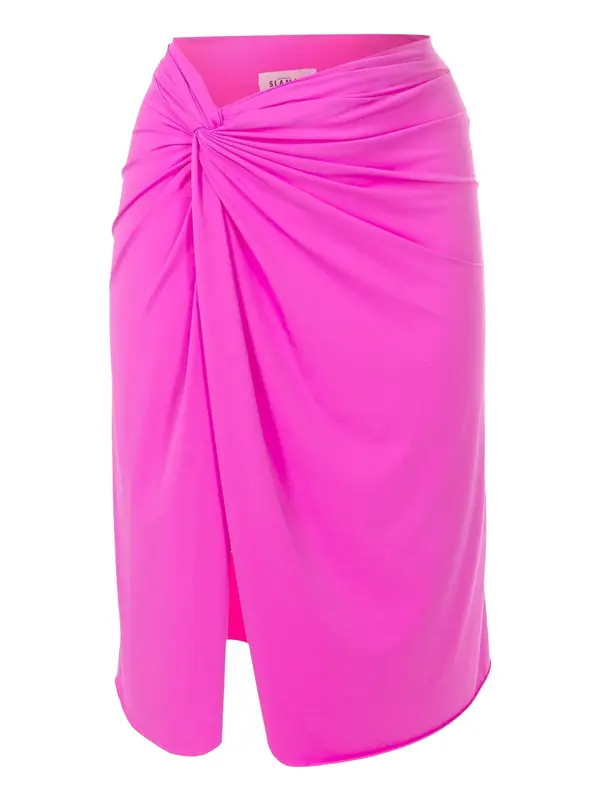 AMIR SLAMA Asymmetric Gathered-detail Skirt - Pink