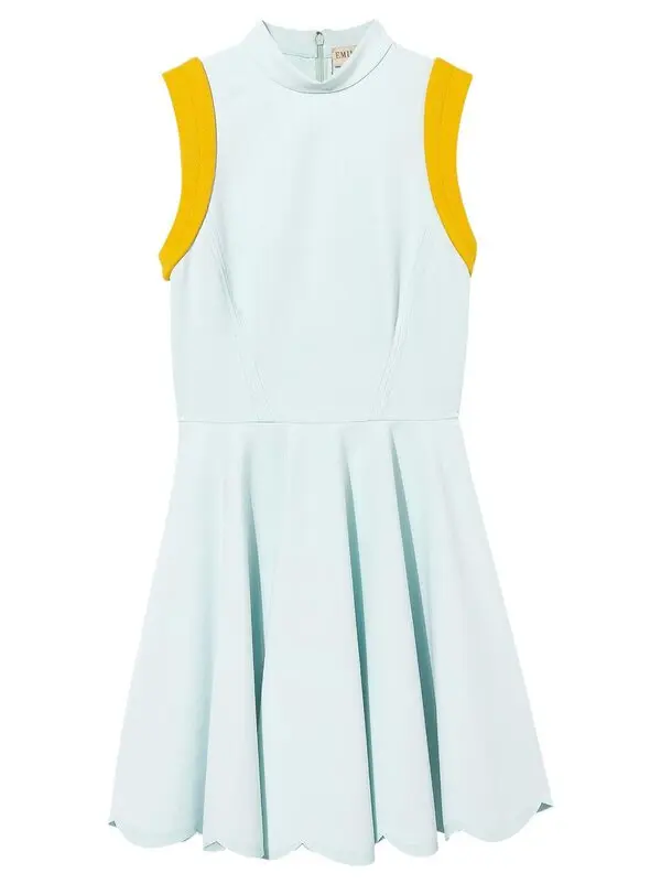 Emilio Pucci Sleeveless Flared Dress With Contrasting Trim - Blue