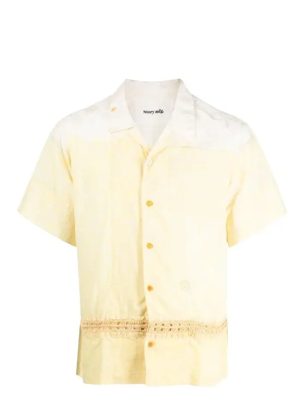 STORY MFG. Crochet-knit Short-sleeved Shirt - Yellow