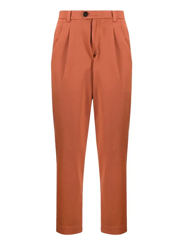 CRUCIANI Pleated Tapered Trousers - Brown
