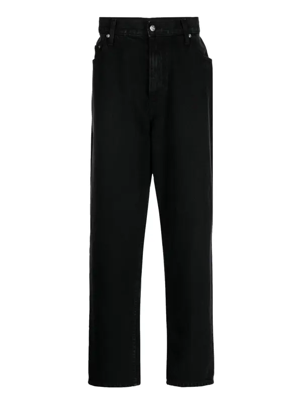 FOO AND FOO Logo-patch Wide-leg Jeans - Black