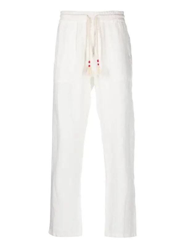 MC2 SAINT BARTH Straight-leg Linen Trousers - White