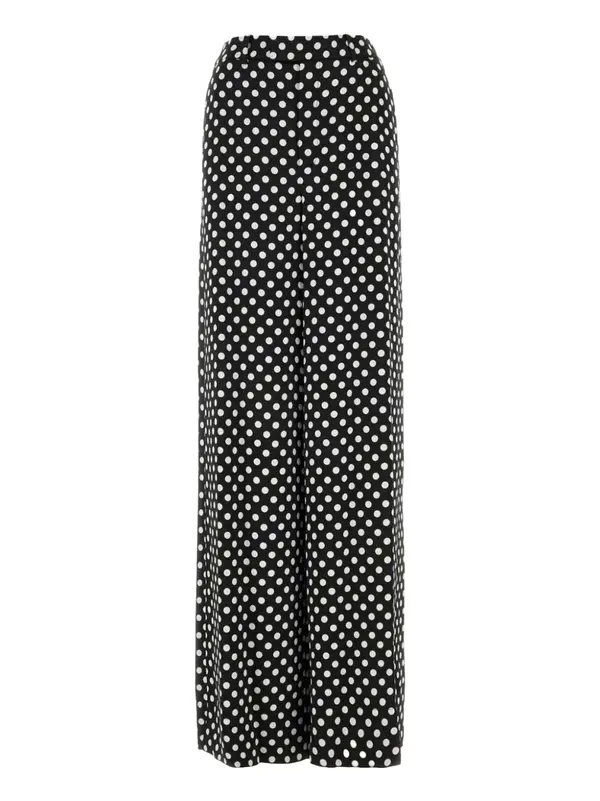 Saint Laurent Polka-dot Silk Trousers - Black