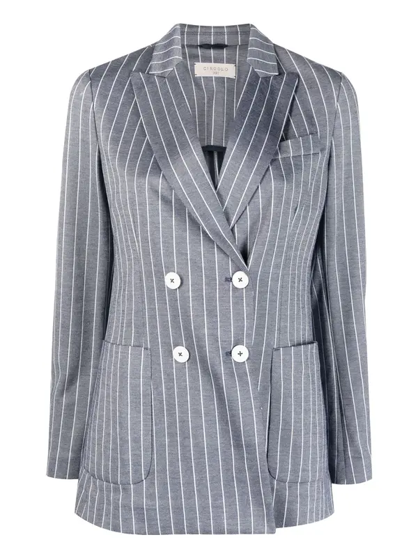 CIRCOLO 1901 Pinstripe Double-breasted Blazer - Blue