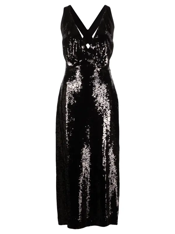 Khaite The Milo Sequinned Midi Dress - Black