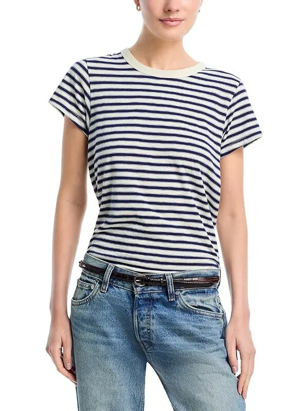 Rag & Bone Slub Stripe T-shirt - Blue Multi