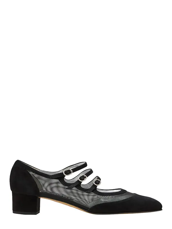 CAREL Kinight Mesh Buckle-trio Ballerina Pumps - Black