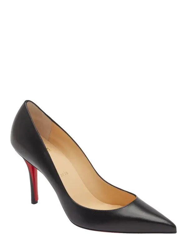 CHRISTIAN LOUBOUTIN Apostrophy Leather Pumps - Bk01 Black
