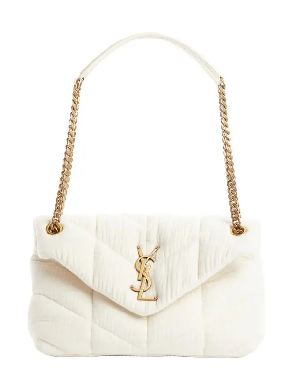 Saint Laurent Small Loulou Puffer Shoulder Bag - Vanilla Ice