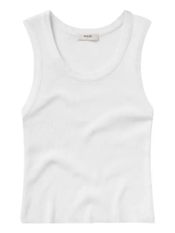 AGOLDE Cropped Poppy Tank - White