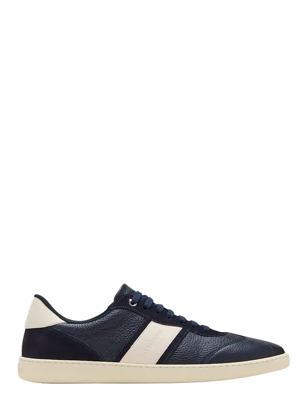 FERRAGAMO Achille 1 Leather Low-top Sneakers - Blue Marin