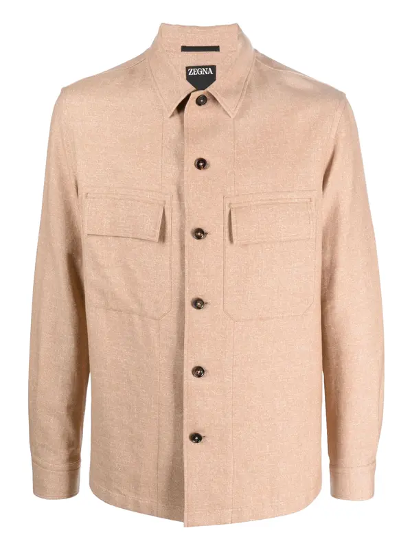 Zegna Long-sleeve Cashmere Jacket - Brown
