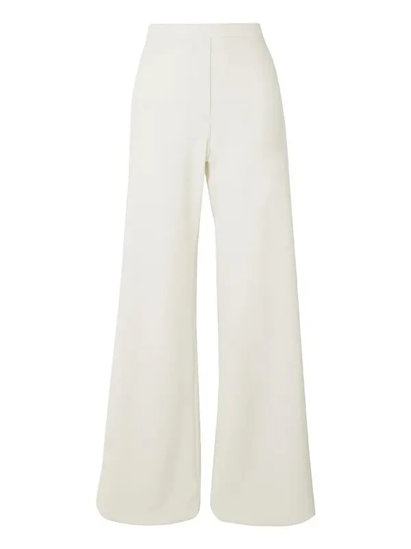 CLIO PEPPIATT Stretch-crepe Wide-leg Trousers - Neutrals