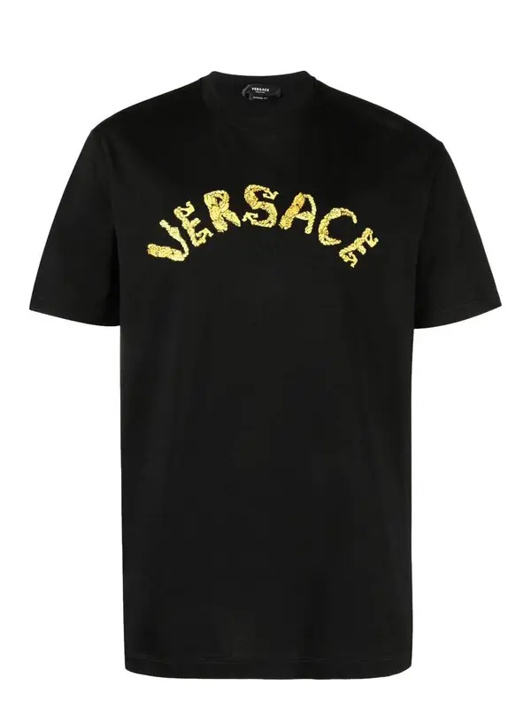 Versace Seashell Baroque Cotton T-shirt - Black