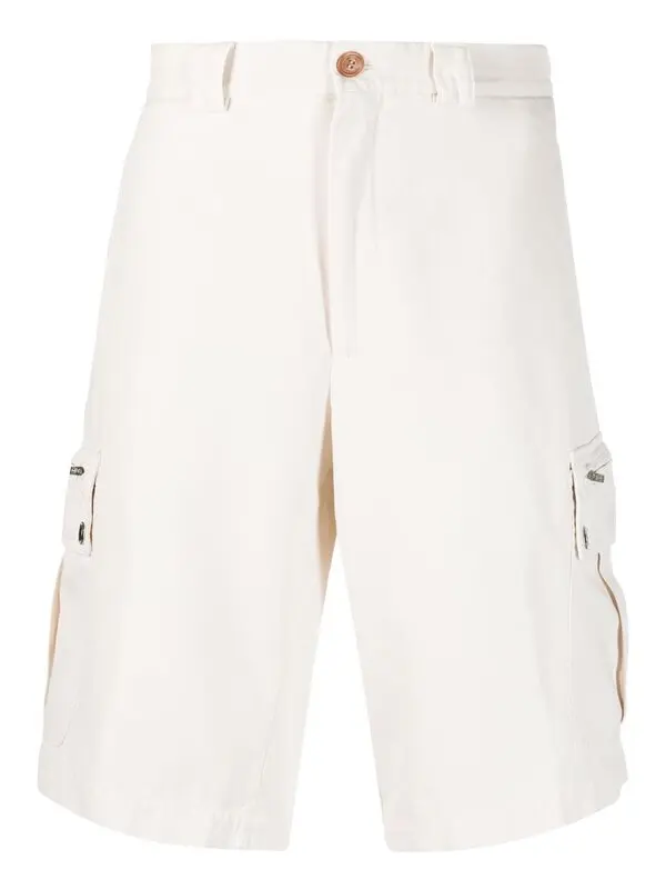 Brunello Cucinelli Cotton Cargo Shorts - White