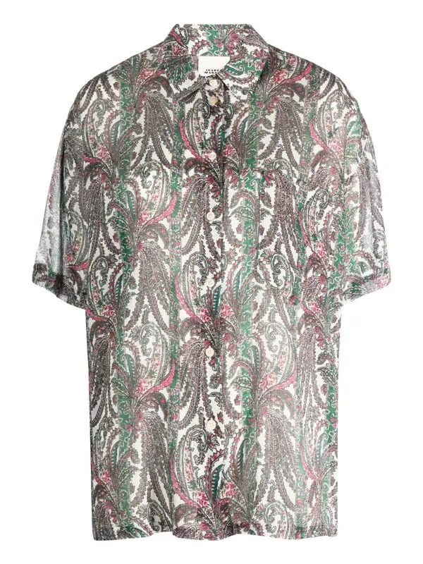 Isabel Marant Bilya Oversized Paisley-print Shirt - White