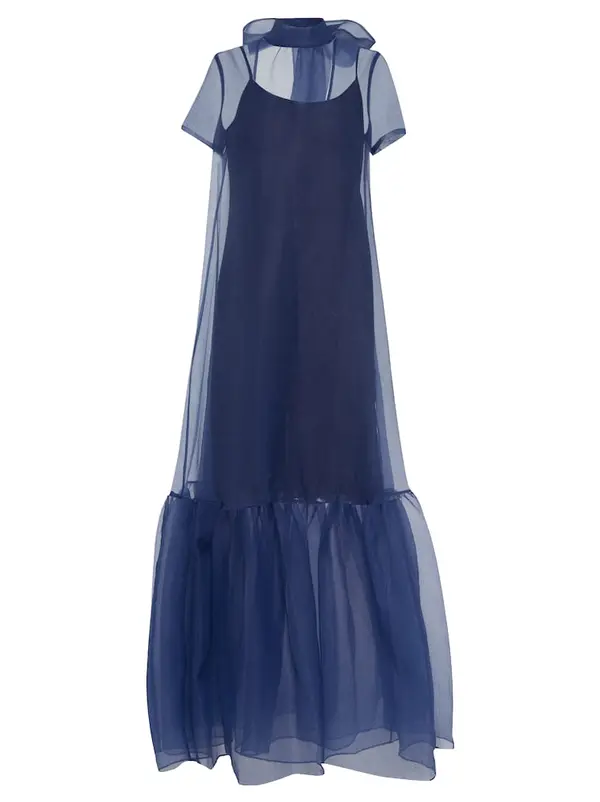 Staud Calluna Organza Gown - Blue