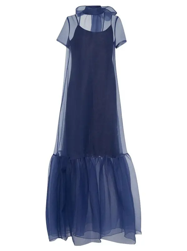 Staud Calluna Organza Gown - Blue