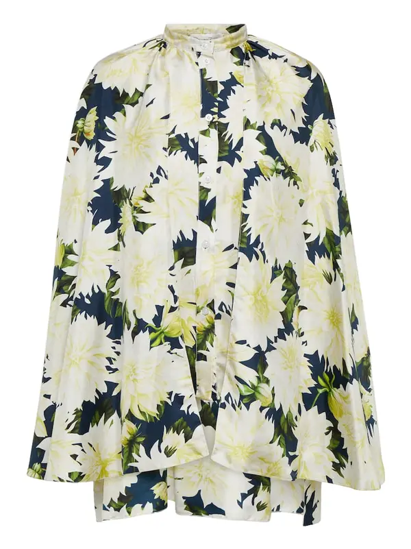 Oscar De La Renta Floral Blouse - White