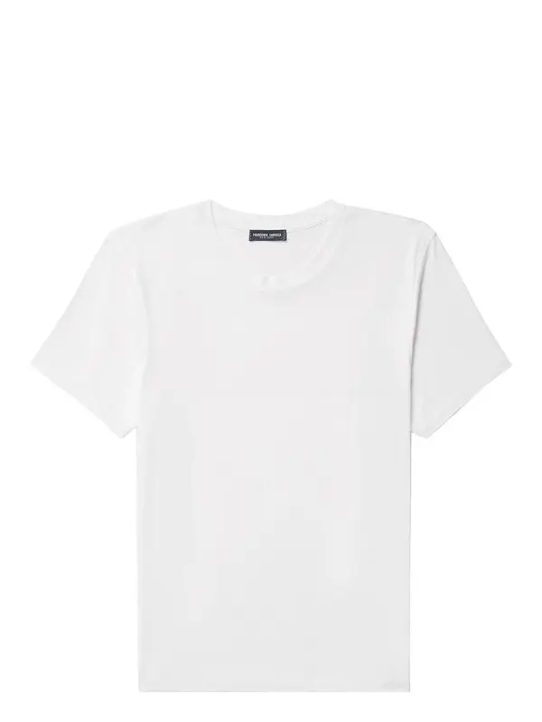 Frescobol Carioca Lucio Cotton And Linen-blend Jersey T-shirt - White