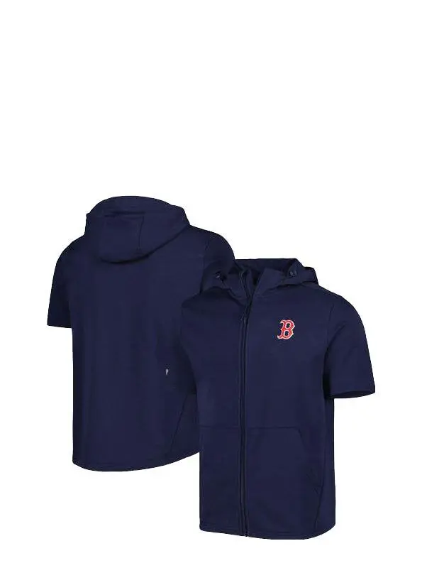 LEVELWEAR Boston Red Sox Recruit Short Sleeve Hoodie - Navy