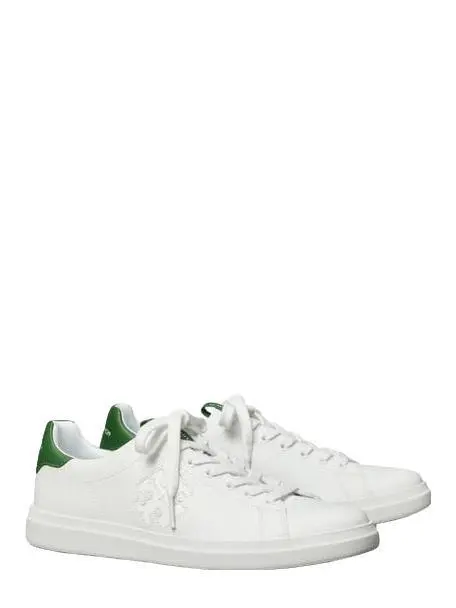 Tory Burch Double T Howell Court Sneakers - White / Arugula Green