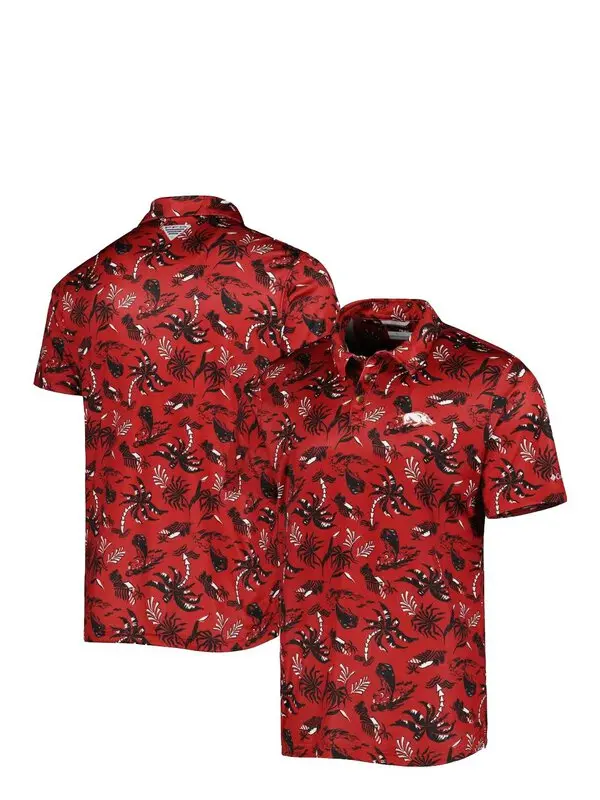 Columbia Arkansas Razorbacks Super Terminal Tackle Omni-shade Polo - Cardinal