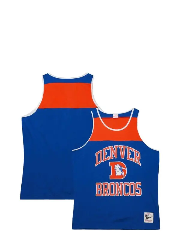 Mitchell & Ness Denver Broncos Gridiron Classics Heritage Colorblock Tank Top - Royal